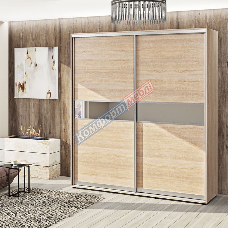 Шкаф купе 1.5 м Комфорт "Модель 2" 2 дверный дуб натуральный — купить ...