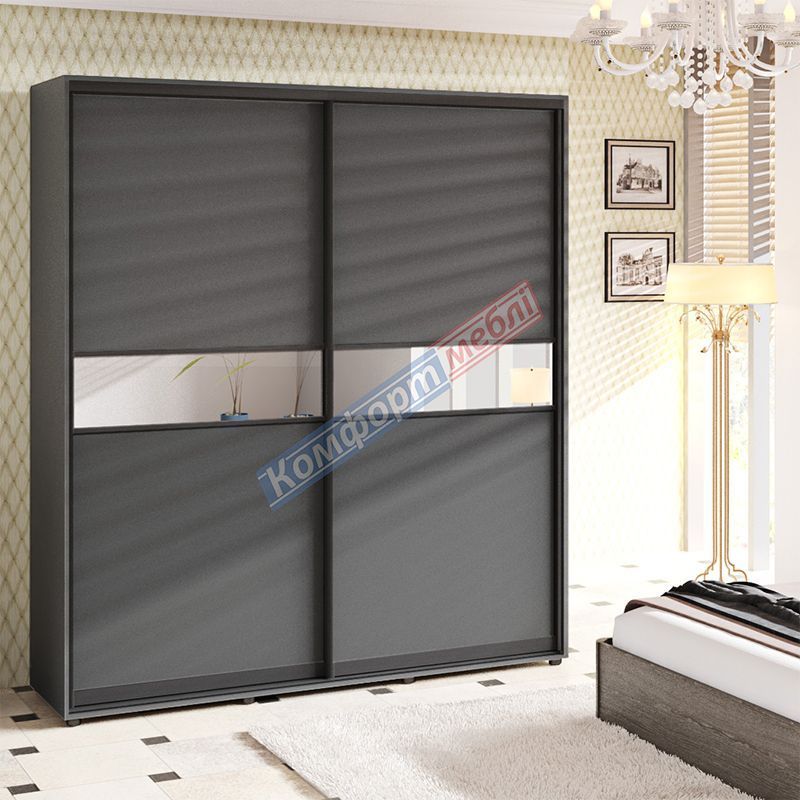 Шкаф-купе 0,9 м Комфорт "Модель 2" двухдверный асфальт — купить за 8369 ...