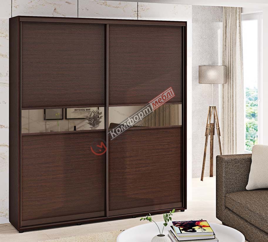 Шкаф купе 1,0 м Комфорт "Модель 2" 2 дверный дуб трюфель — купить за ...