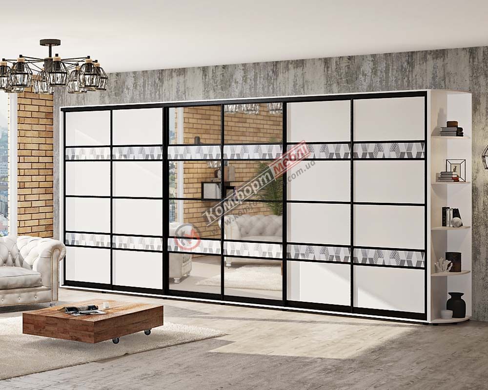 Шкаф купе 5.2 м Комфорт "Модель 5" 6 х дверный цвет белый — купить за ...