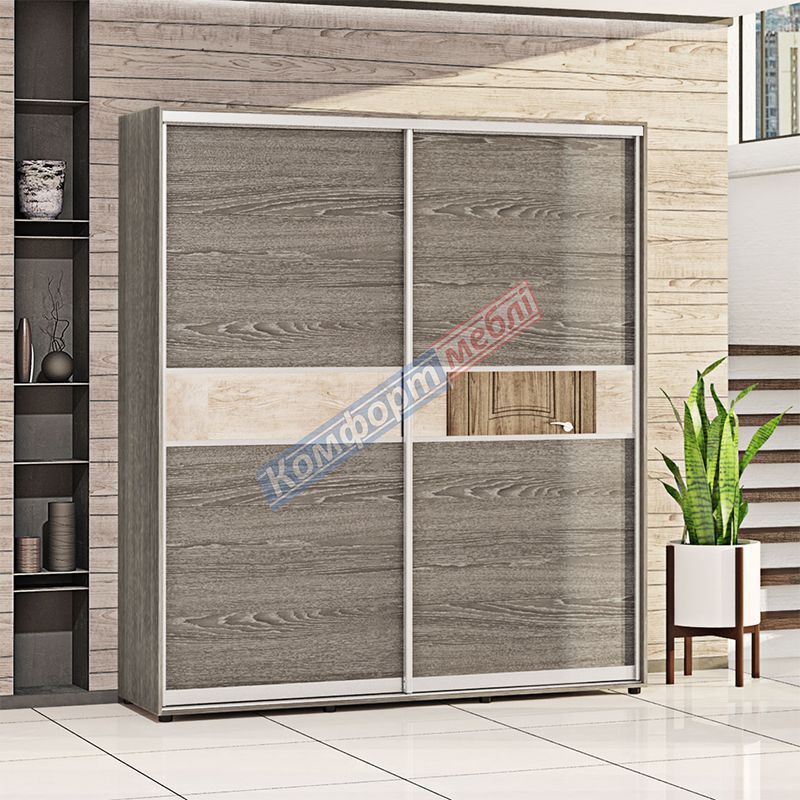 Шафа-купе 1700 мм Комфорт "Модель 2" двохдверна дуб трюфель — купити за ...